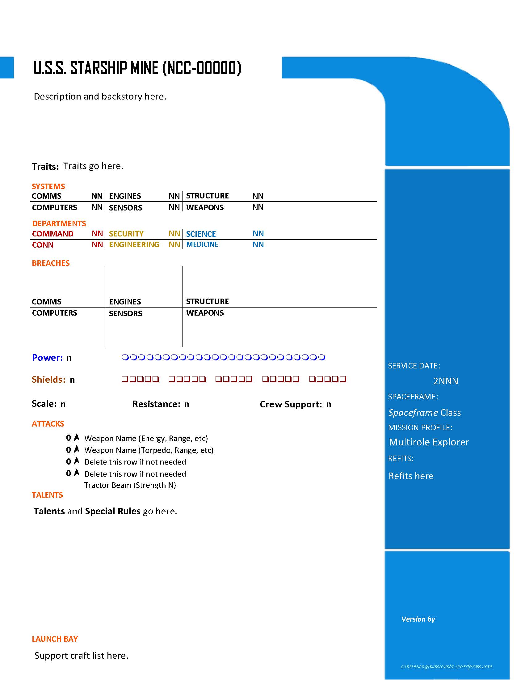 Replicator Resource: Form-Fillable NPC and Ship Templates (PDFs)