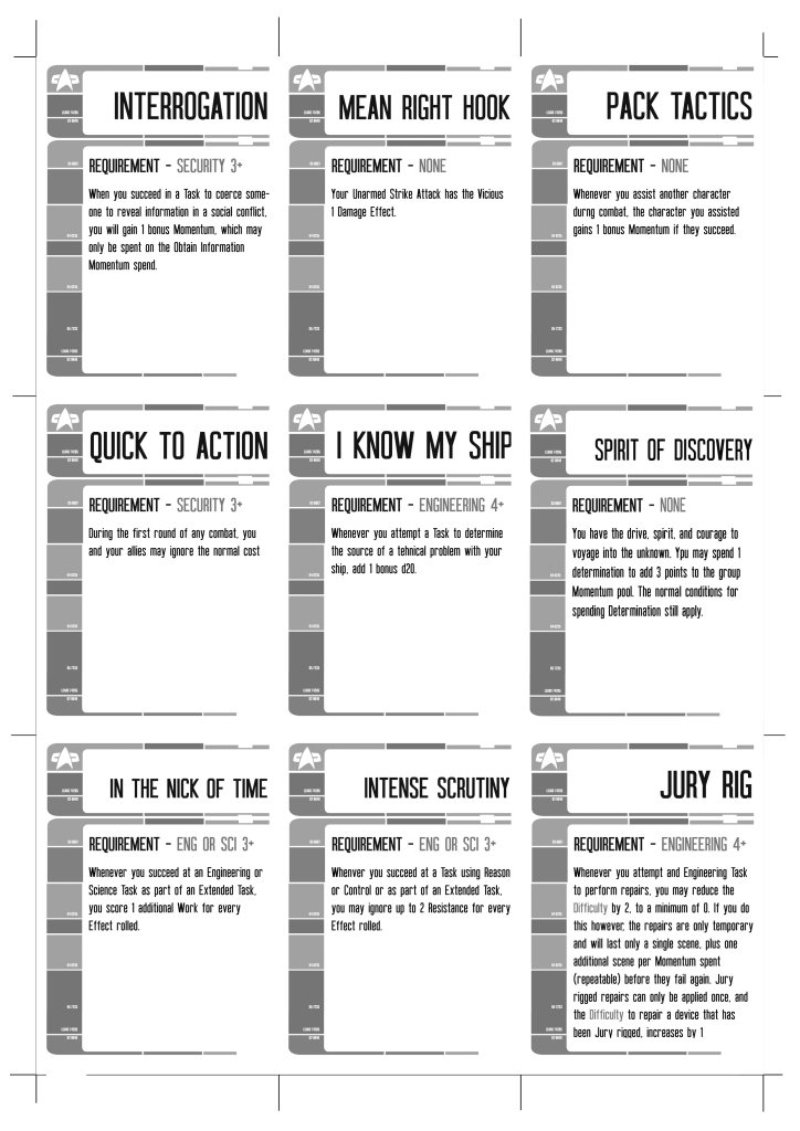 Gareth Mugridge Strikes Again with Dynamic Talent Cards. Print and Play!