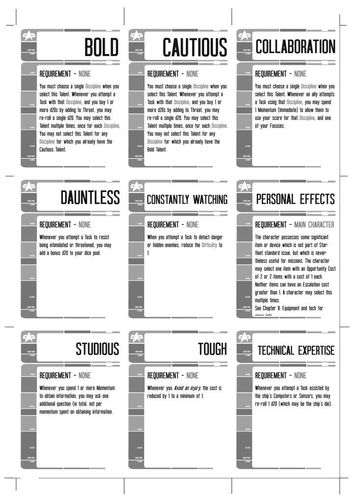 Gareth Mugridge Strikes Again with Dynamic Talent Cards. Print and Play!